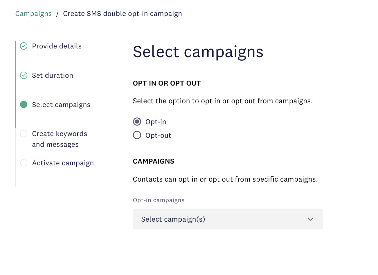 Create an SMS double opt-in campaign – Acoustic Help Center
