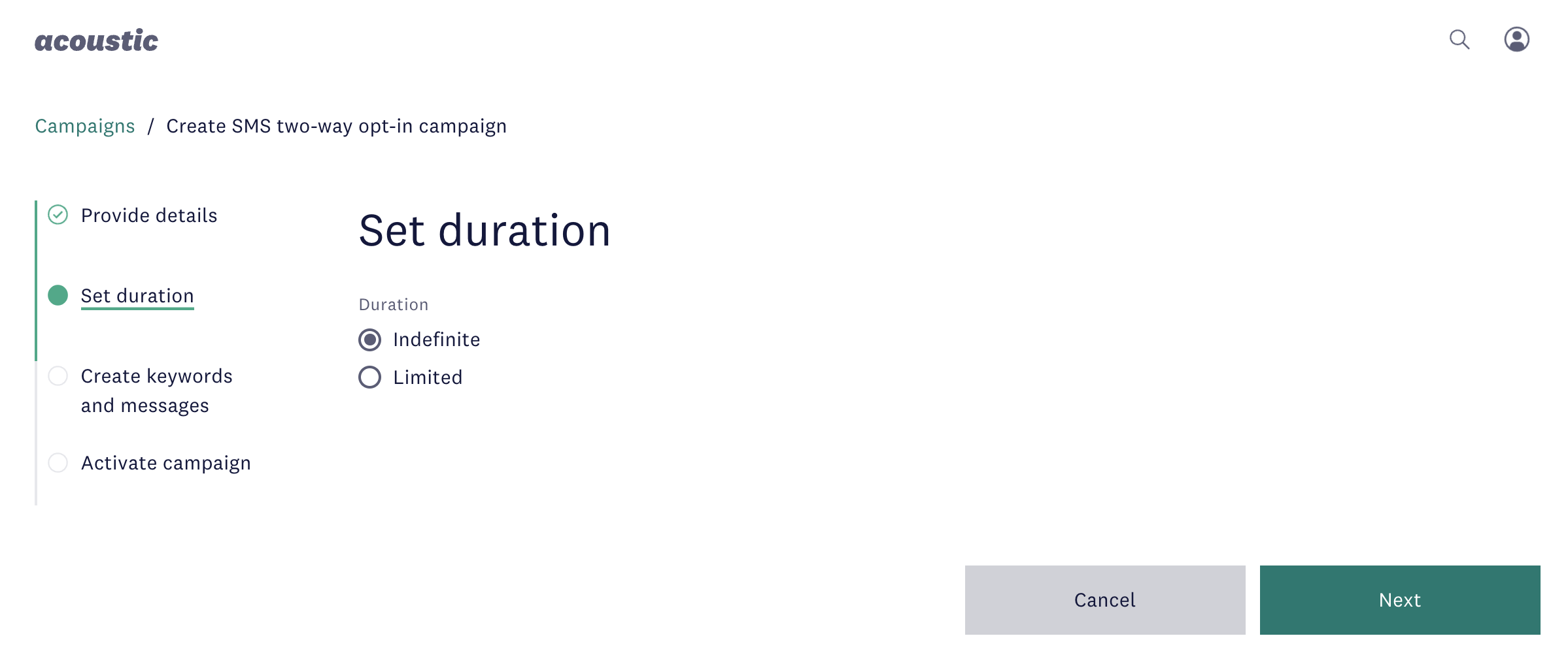 Create an SMS two-way opt-in campaign – Acoustic Help Center